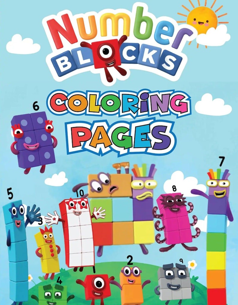 Numberblocks Coloring Pages for Kids - Printable (pdf Format) - Etsy