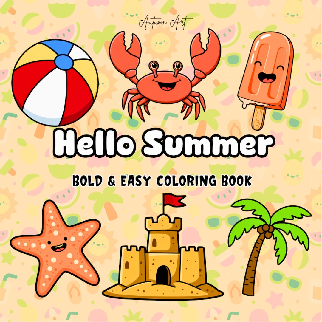 Hello Summer Coloring Book: 52 Sunny Scenes (instant PDF Download) - Etsy