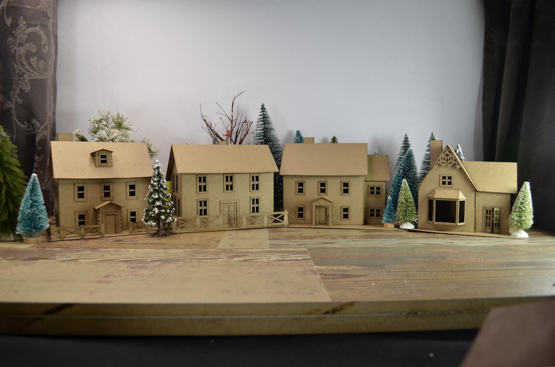 Putz Houes Kit - Build 4 Houses - 5 Inches Tall - Set B - Etsy