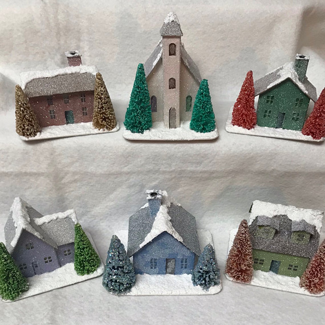 Putz House Kit DIY Make 6 Mini Houses Ships From USA | Etsy