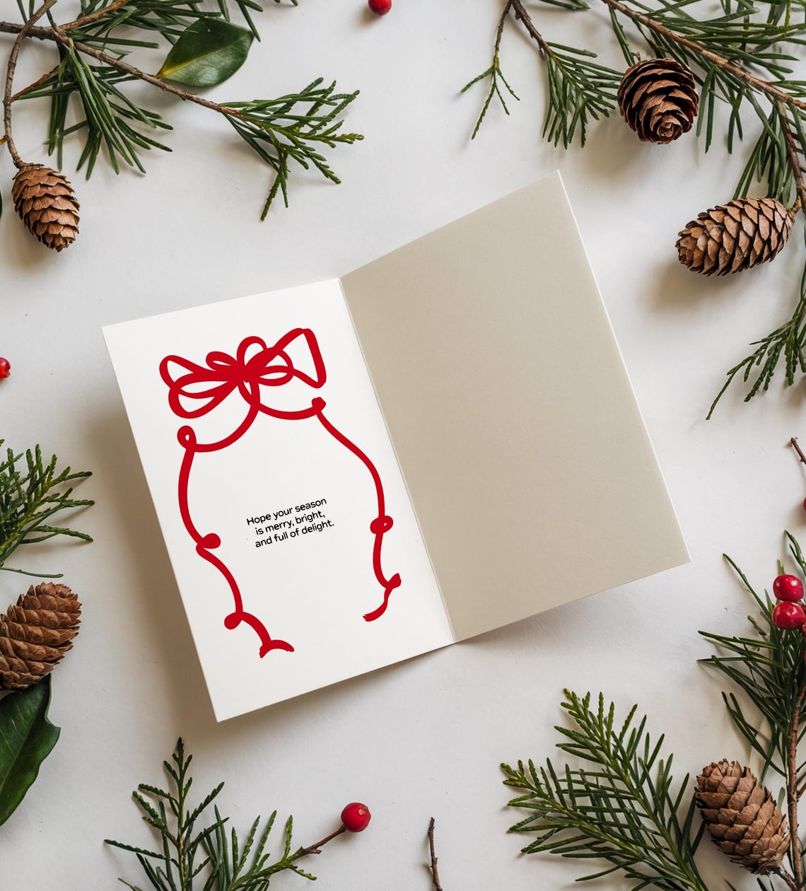 Open Christmas Card Mockup – 5x7 Card Mockup – Holiday Invitation ...