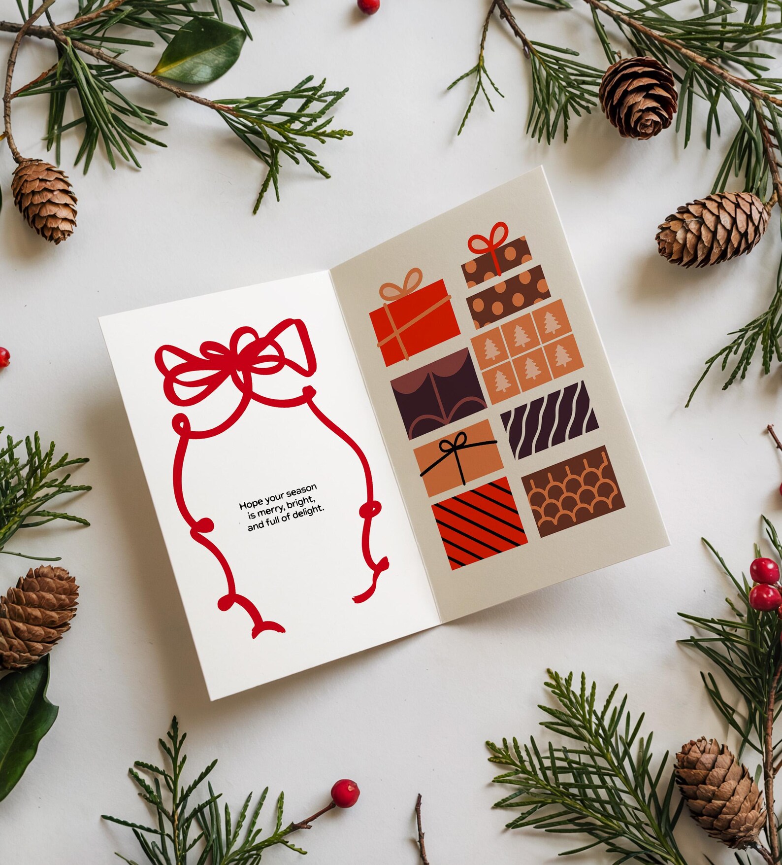 Open Christmas Card Mockup – 5x7 Card Mockup – Holiday Invitation ...