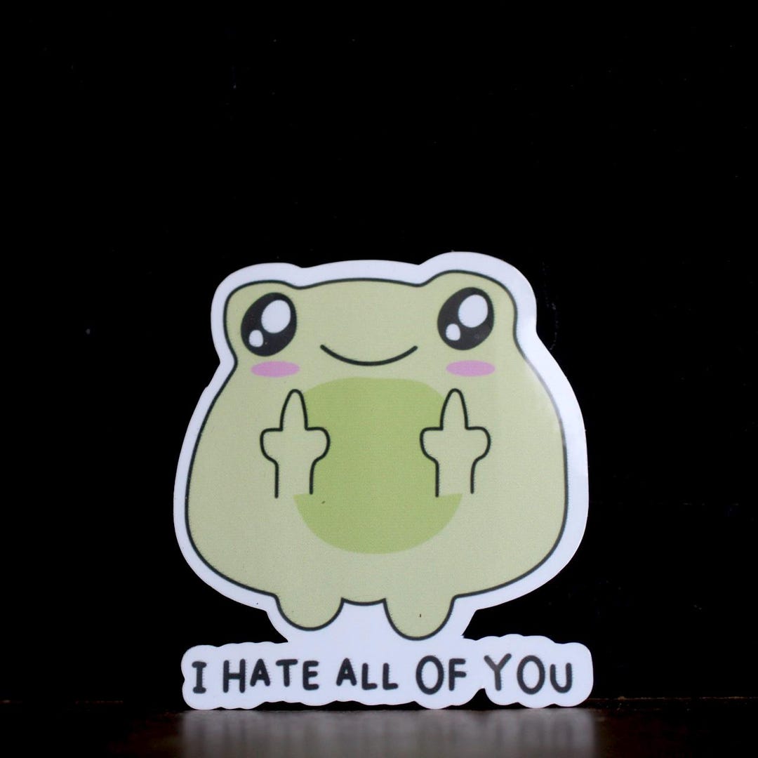Middle Finger Frog Sticker |CUTE| - Etsy