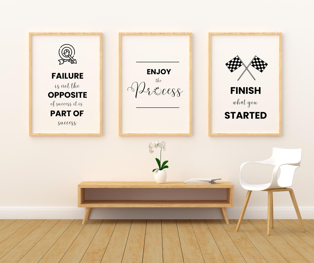 Failure Poster | Motivational Office Decor Set of 3 | Enjoy the Process ...