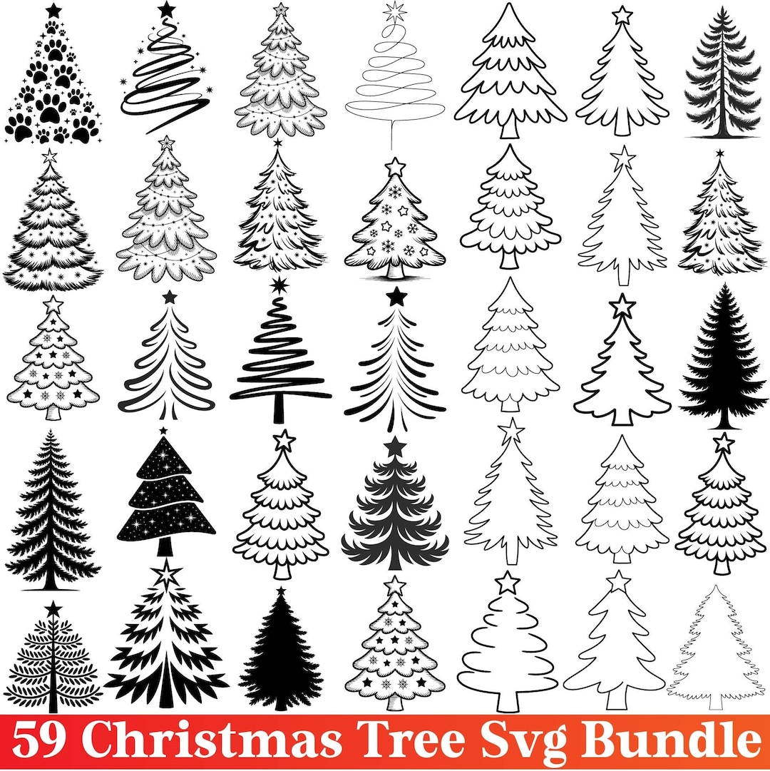 Christmas Tree Svg Bundle, Christmas Svg, Christmas Tree Clipart, Trees ...