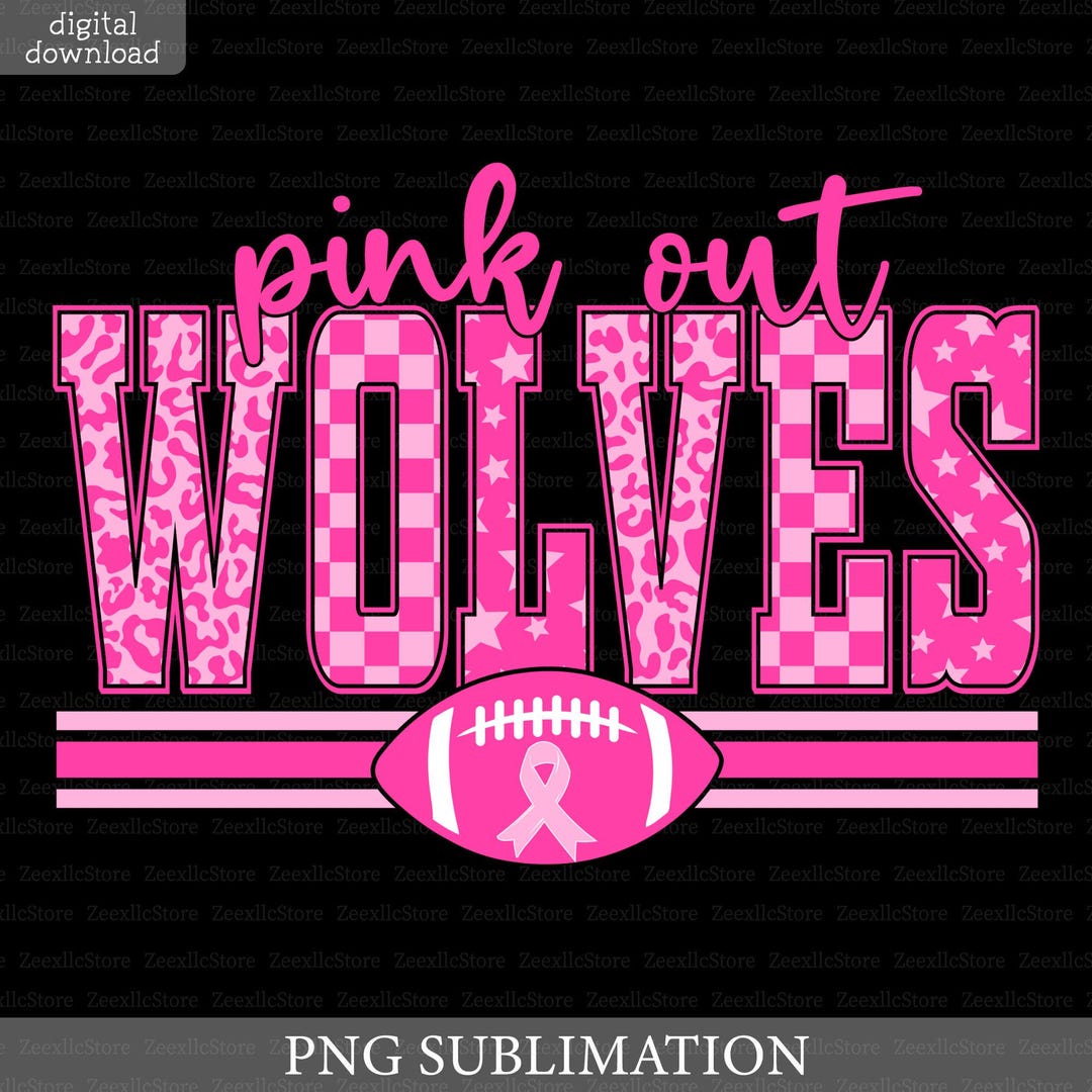 Pink Out Wolves Png, Football Pink Out Png, Breast Cancer Awareness Png ...