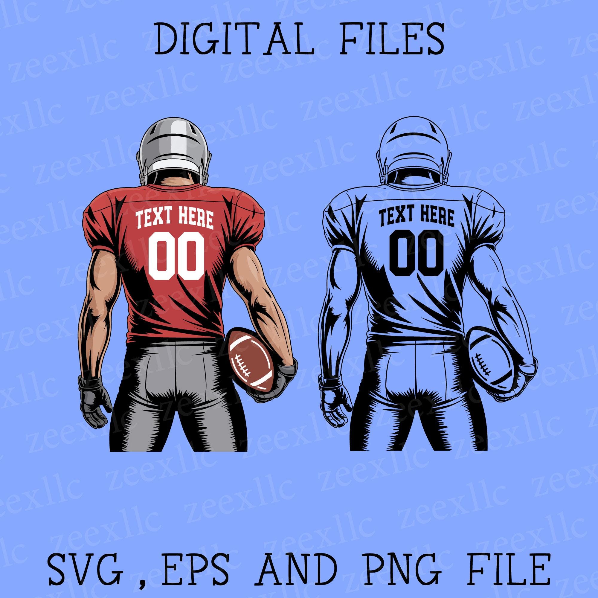 Custom Football Player SVG: Personalized Name & Number (digital ...