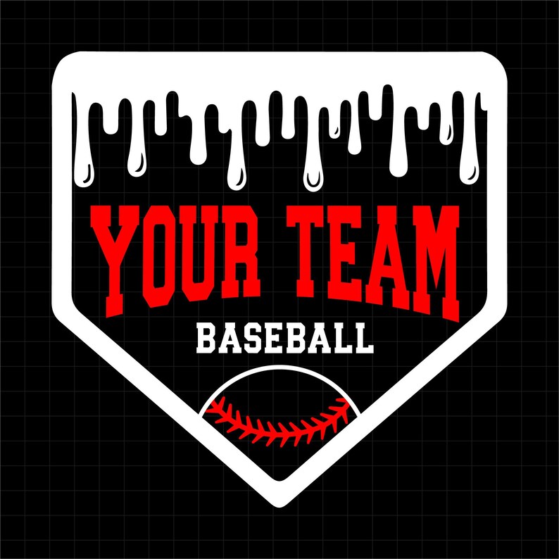 Custom Baseball Svg, Custom Baseball Team SVG, Dripping Home Plate ...