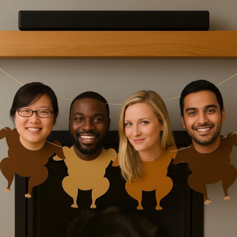 Put Your Friends on Turkeys DIY Garland, Turkey Body Cutouts Only ...