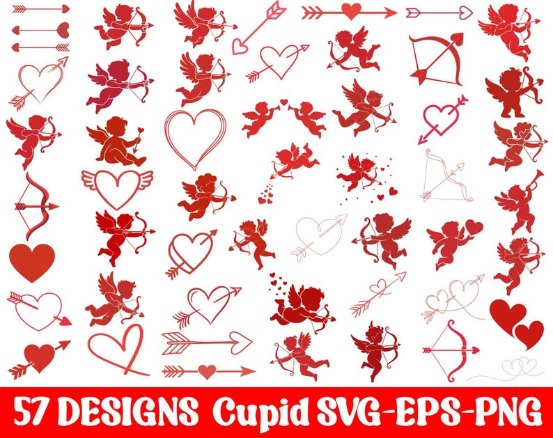 Cupid SVG Bundle, Valentine's Day SVG, Heart Svg, Love Svg, Cupid ...