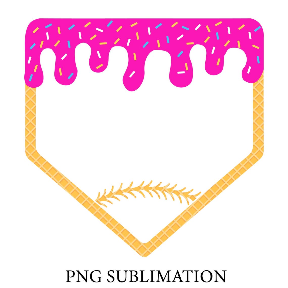 Waffle Home Plate PNG Bundle: Baseball Ice Cream Drip (digital File) - Etsy
