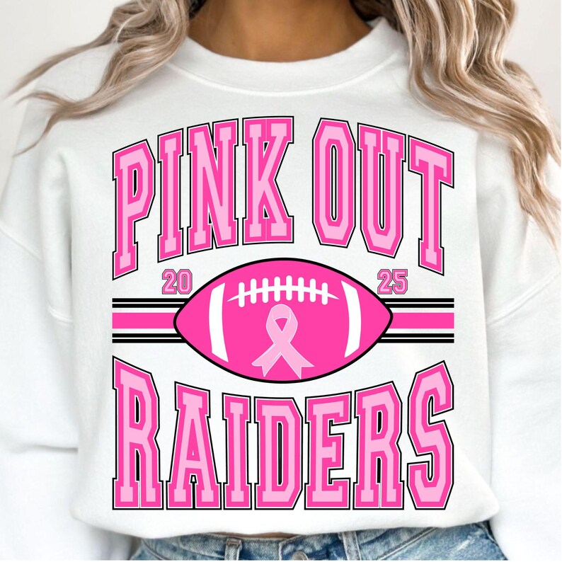 Pink Out Raiders Png, Breast Cancer Awareness Game Day Png, School ...