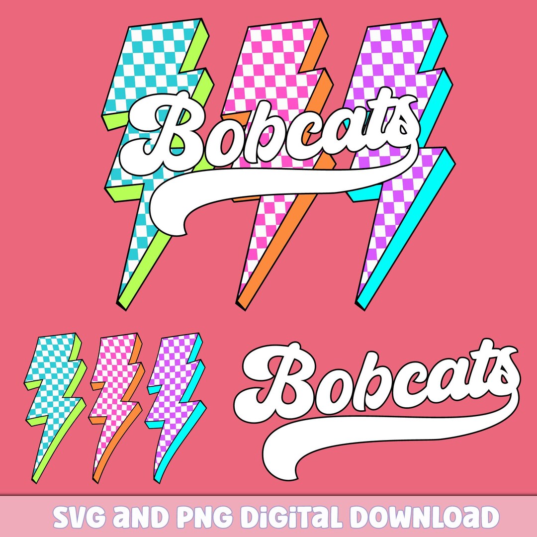 Bobcats Png, Checkered Png, Retro Bobcats Sublimation, Game Day Png ...