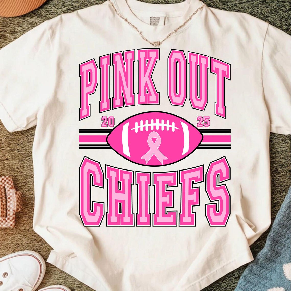Pink Out Chiefs Png, Breast Cancer Awareness Game Day Png, School ...