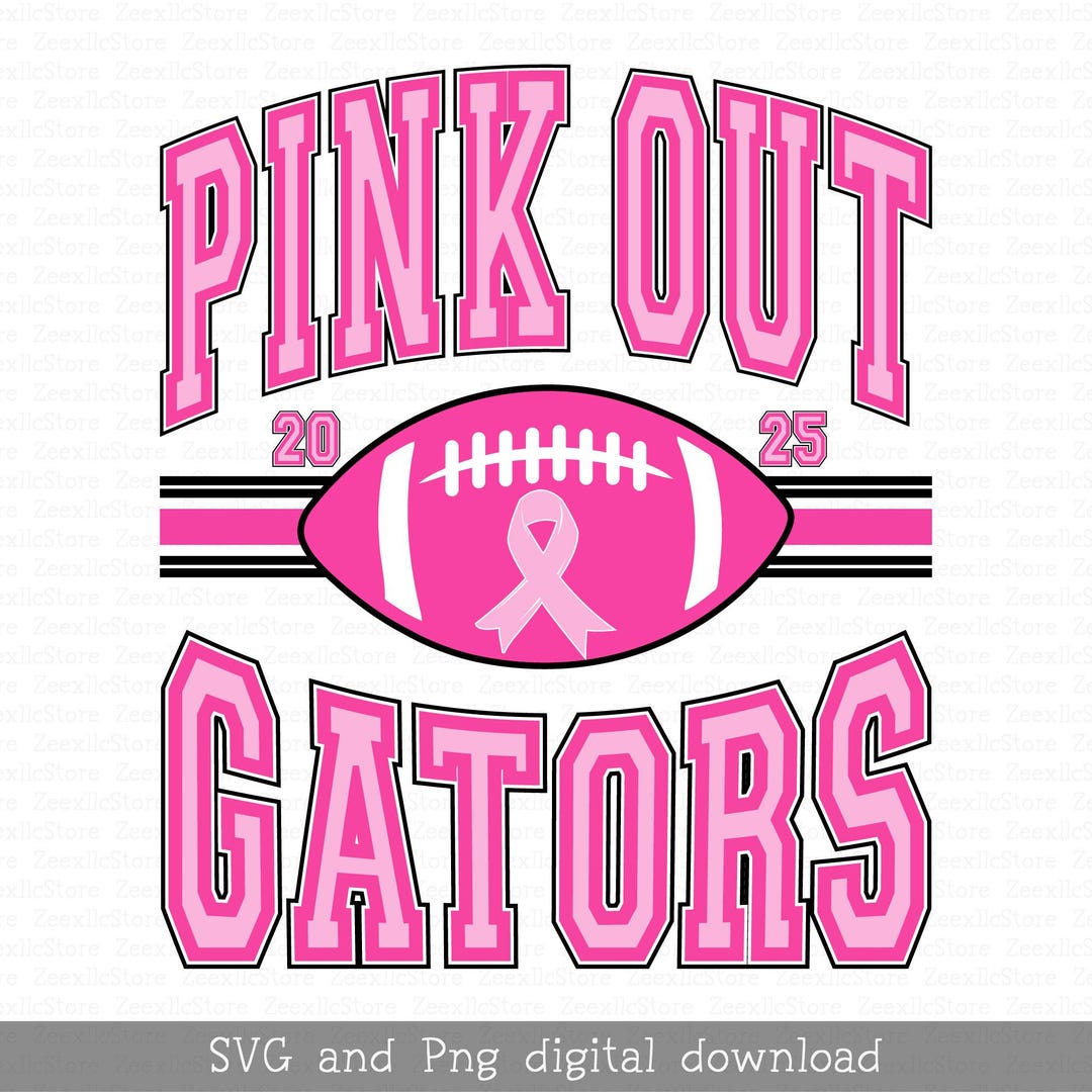 Pink Out Gators Png, Breast Cancer Awareness Game Day Png, School ...