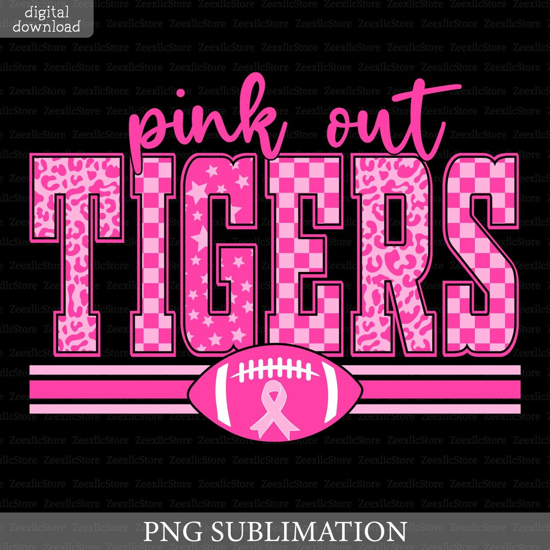 Pink Out Tigers Png, Football Pink Out Png, Breast Cancer Awareness Png ...