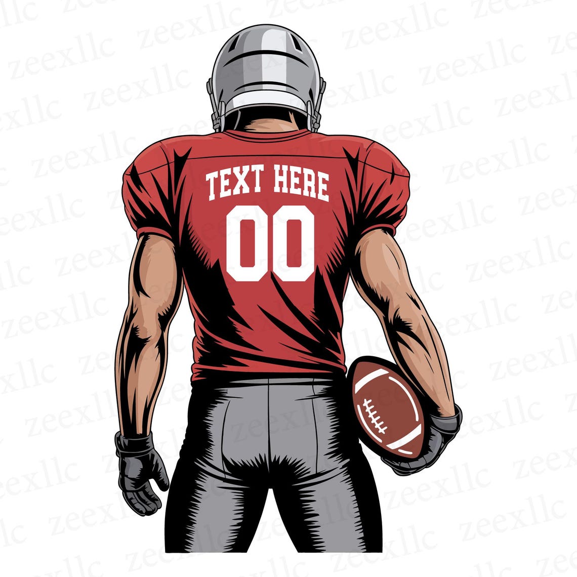 Custom Football Player SVG: Personalized Name & Number (digital ...