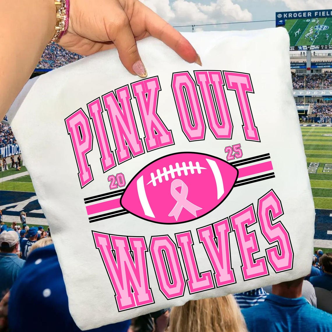 Pink Out Bobcats Png, Breast Cancer Awareness Game Day Png, School ...