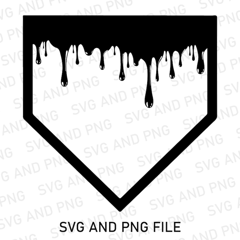 Dripping Home Plate Svg, Baseball Home Plate Svg, Home Plate Svg ...