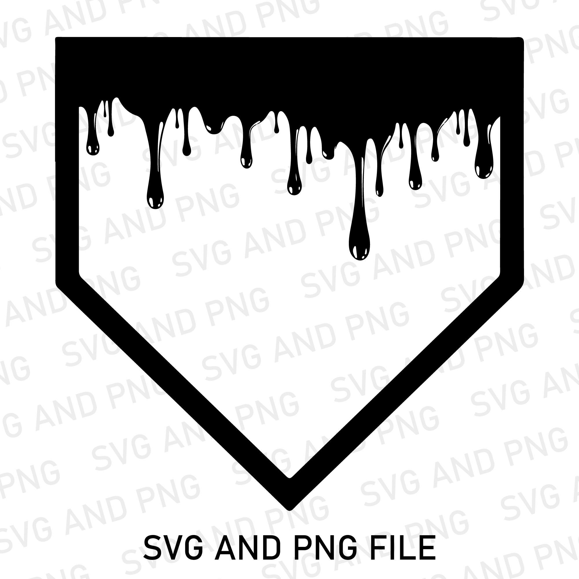 Dripping Home Plate Svg, Baseball Home Plate Svg, Home Plate Svg ...