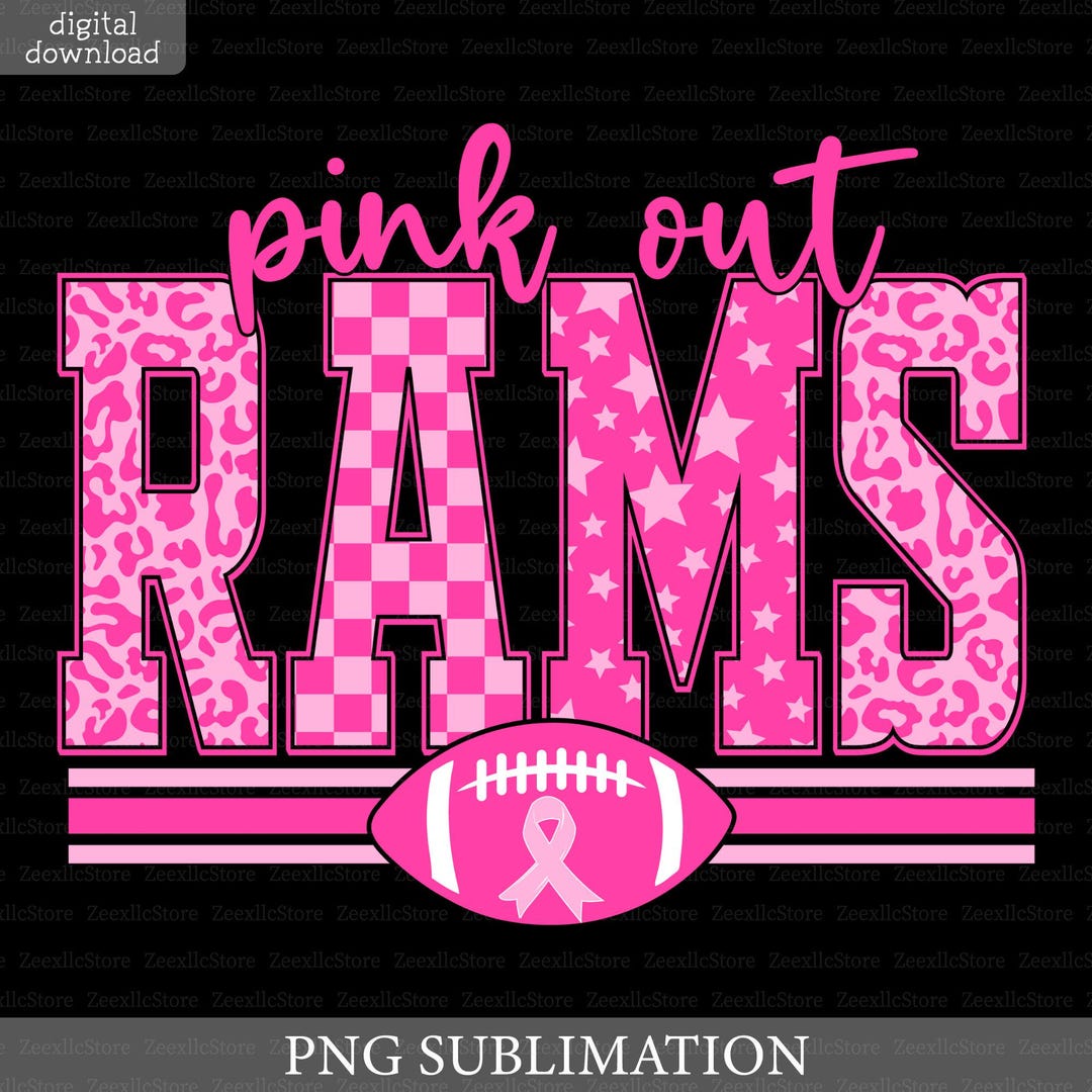Pink Out Rams Png, Football Pink Out Png, Breast Cancer Awareness Png ...