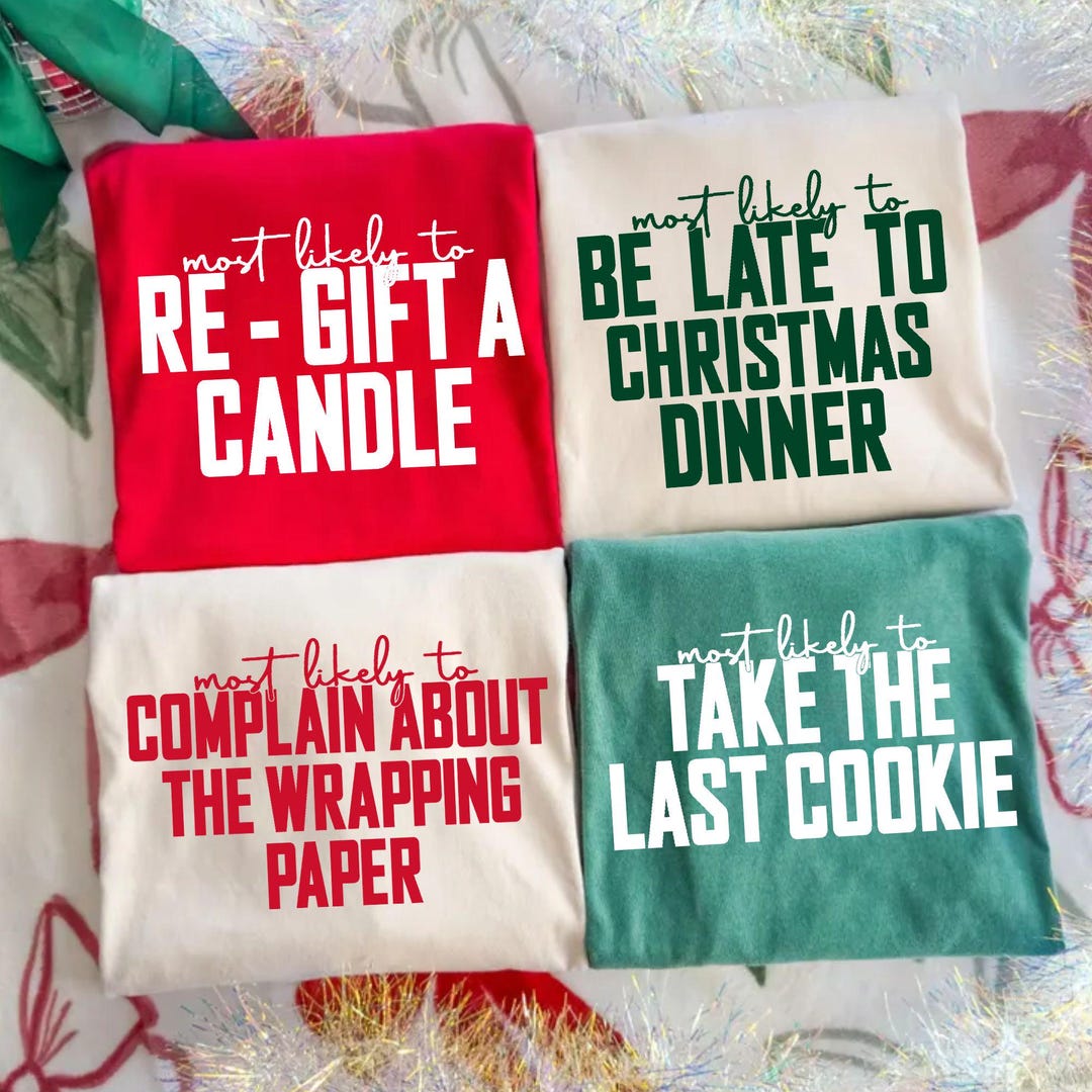 Funny Family Christmas Png Bundle, Most Likely to Eat Leftovers, Be ...