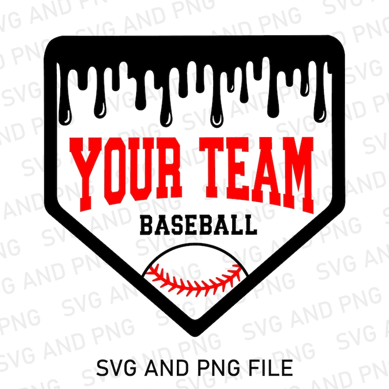 Custom Baseball Svg, Custom Baseball Team SVG, Dripping Home Plate ...