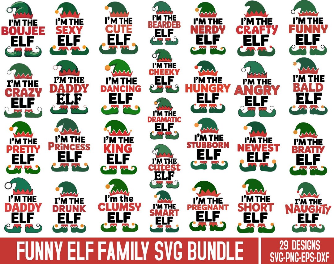Funny Elf Family SVG Bundle, Christmas Elf Svg, Family Christmas Svg ...