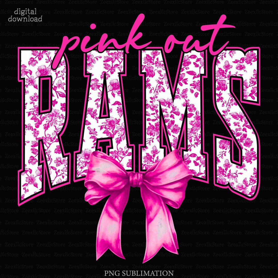 Rams Pink Out PNG: Breast Cancer Awareness, Game Day Design (digital ...