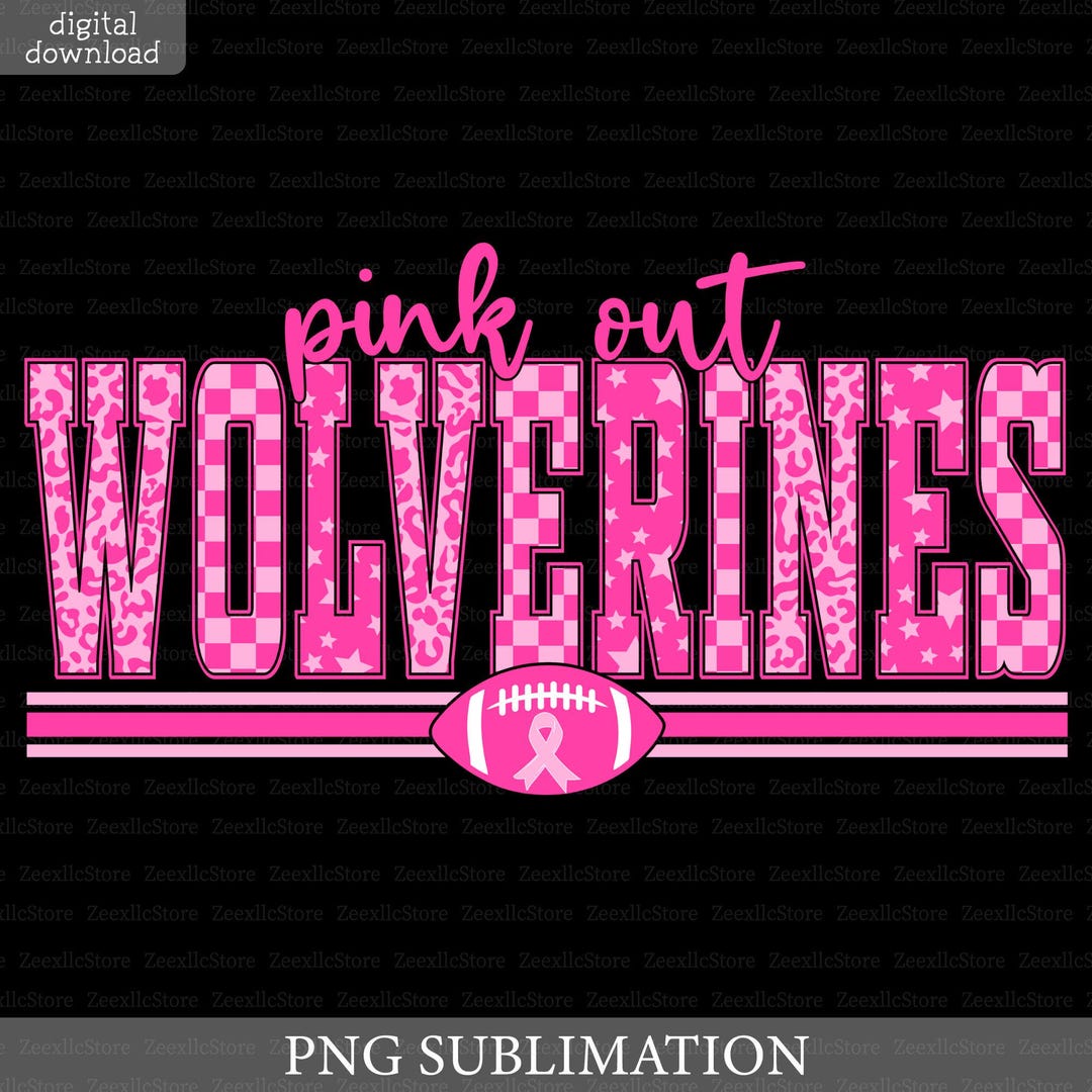Pink Out Wolverines Png, Football Pink Out Png, Breast Cancer Awareness ...