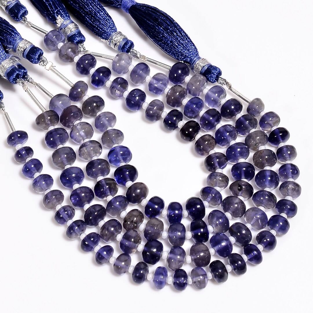Sale...iolite Non-faceted Smooth Center Drilled Rondelle Shape 7.25mm ...