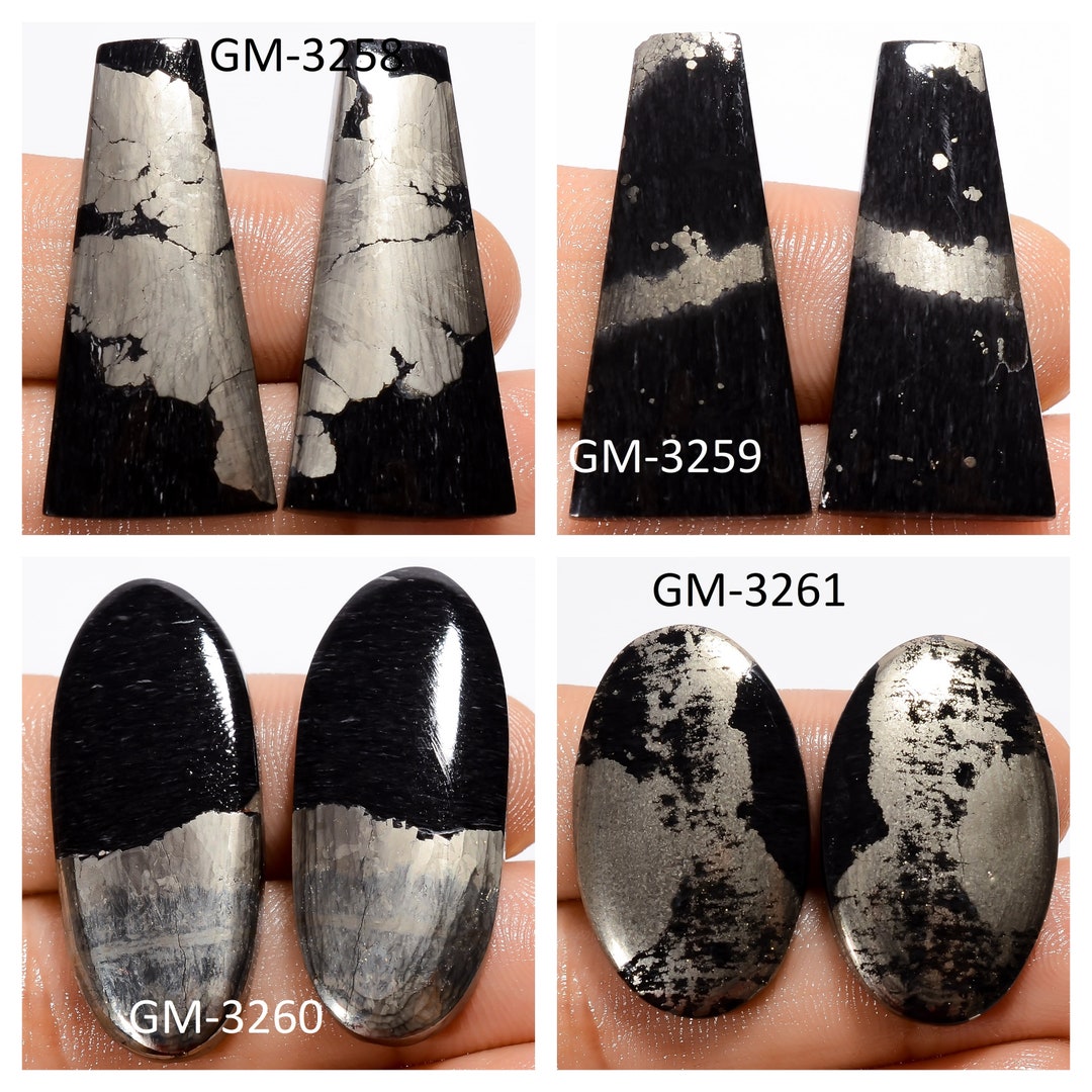 Natural Apache Gold Fancy Shape Un-drilled Cabochon Matching Pairs ...