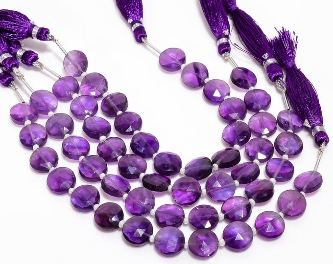 Amethyst Faceted Coin Shape 10.25mm, Semi-precious Gemstones for ...