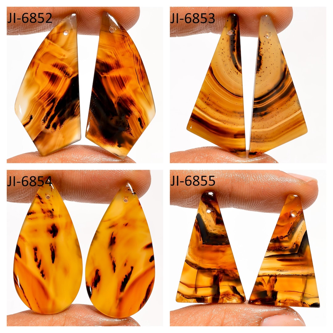 Natural Montana Agate Fancy Shape Front Drilled Smooth Cabochon ...