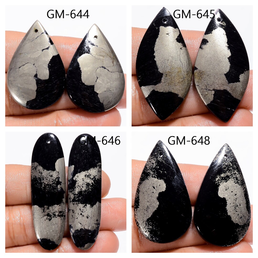 Natural Apache Gold Fancy Shape Drilled Cabochon Matching Pairs, Semi ...