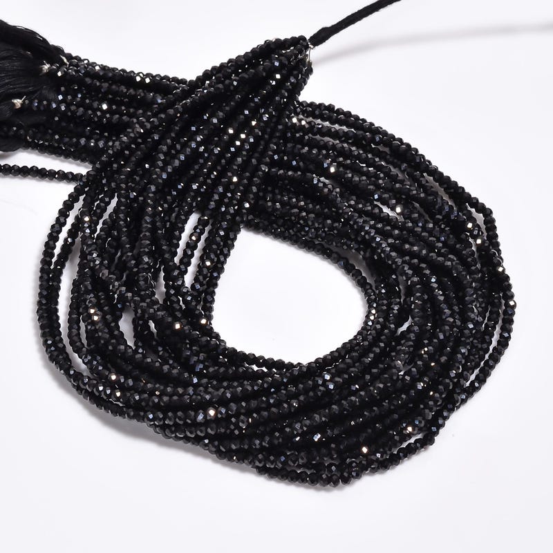 Black Spinel 15mm Faceted - Etsy