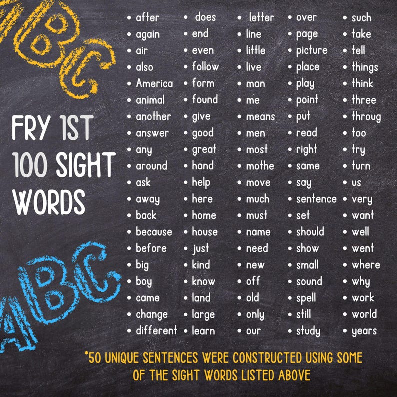 2nd 100 Sight Words | Sight Word Tool | First Grade Sight Words ...