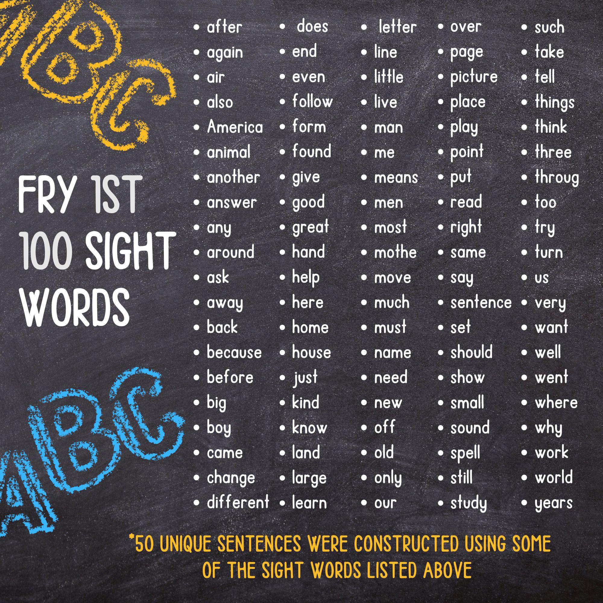2nd 100 Sight Words | Sight Word Tool | First Grade Sight Words ...