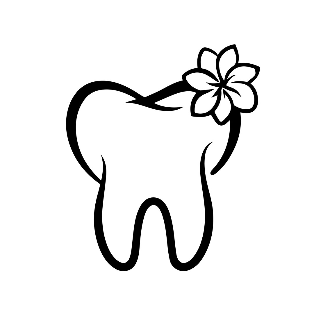 Floral Tooth Svg, Tooth Svg, Flower Tooth Svg, Dentist Svg,floral ...