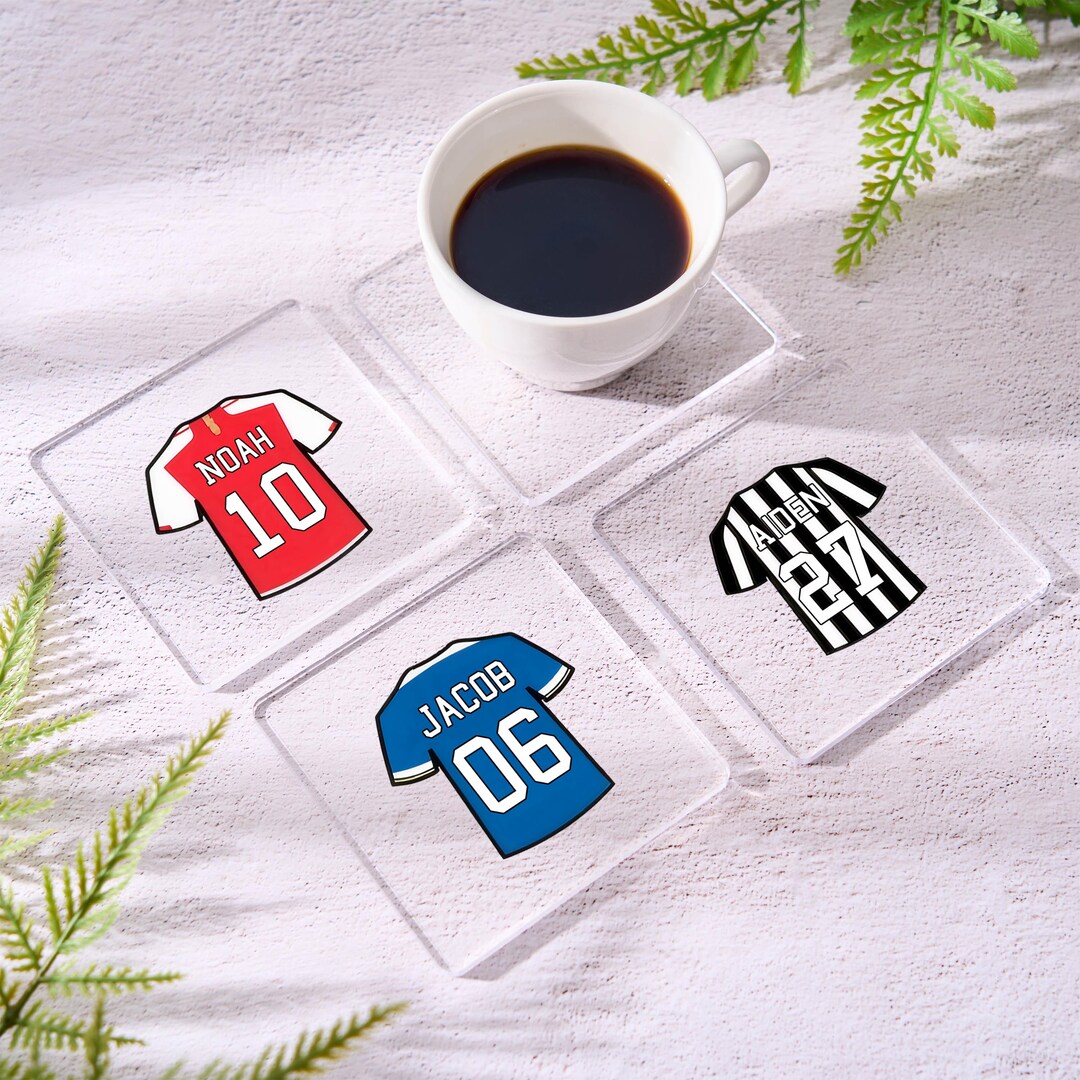 Personalised Football Shirt Coaster,football Gifts,daddy Coaster,kids ...