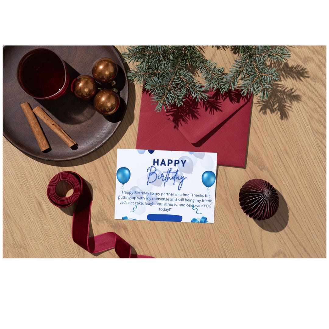Birthday Blue Card - Etsy