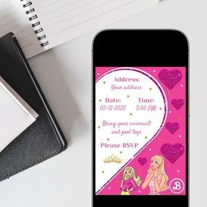 Editable Canva Invitation for Barbie Party, Fashion Doll Party, Girls ...