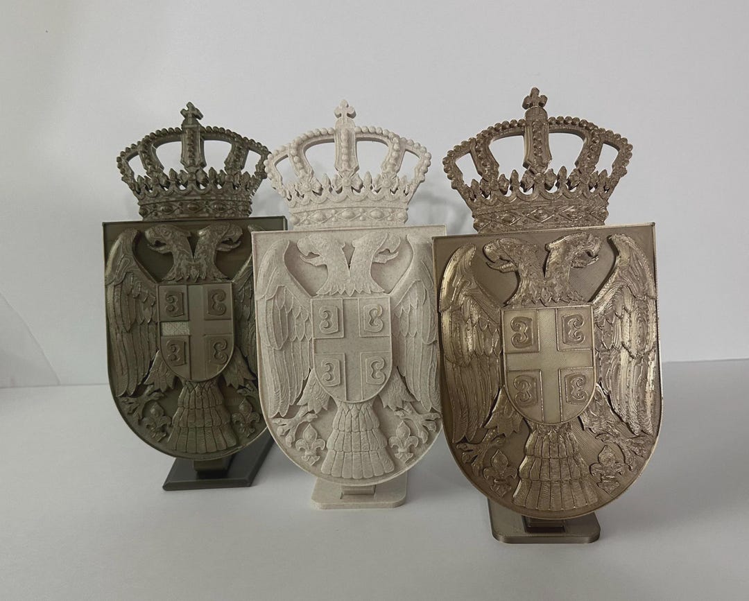 Serbian Coat of Arms – 3D Printed Relief Emblem With Stand | Wall ...