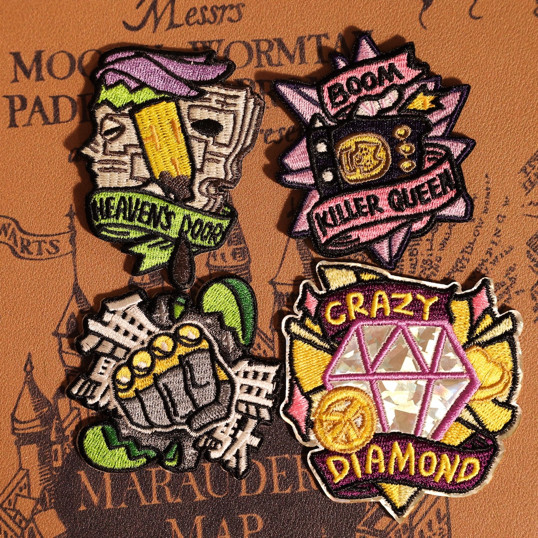 JJBA Stand Battle Anime Embroidered Patch Set JOJO Manga Hero Designs ...