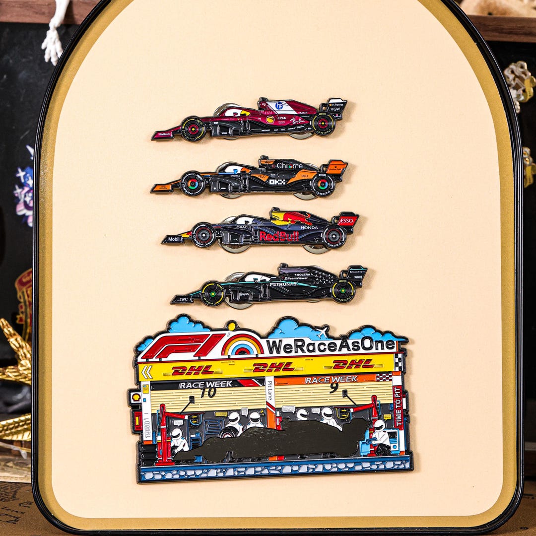 F1 Pit Stop Magnet Formula Race Car Keychain Set Iconic Liveries Red ...