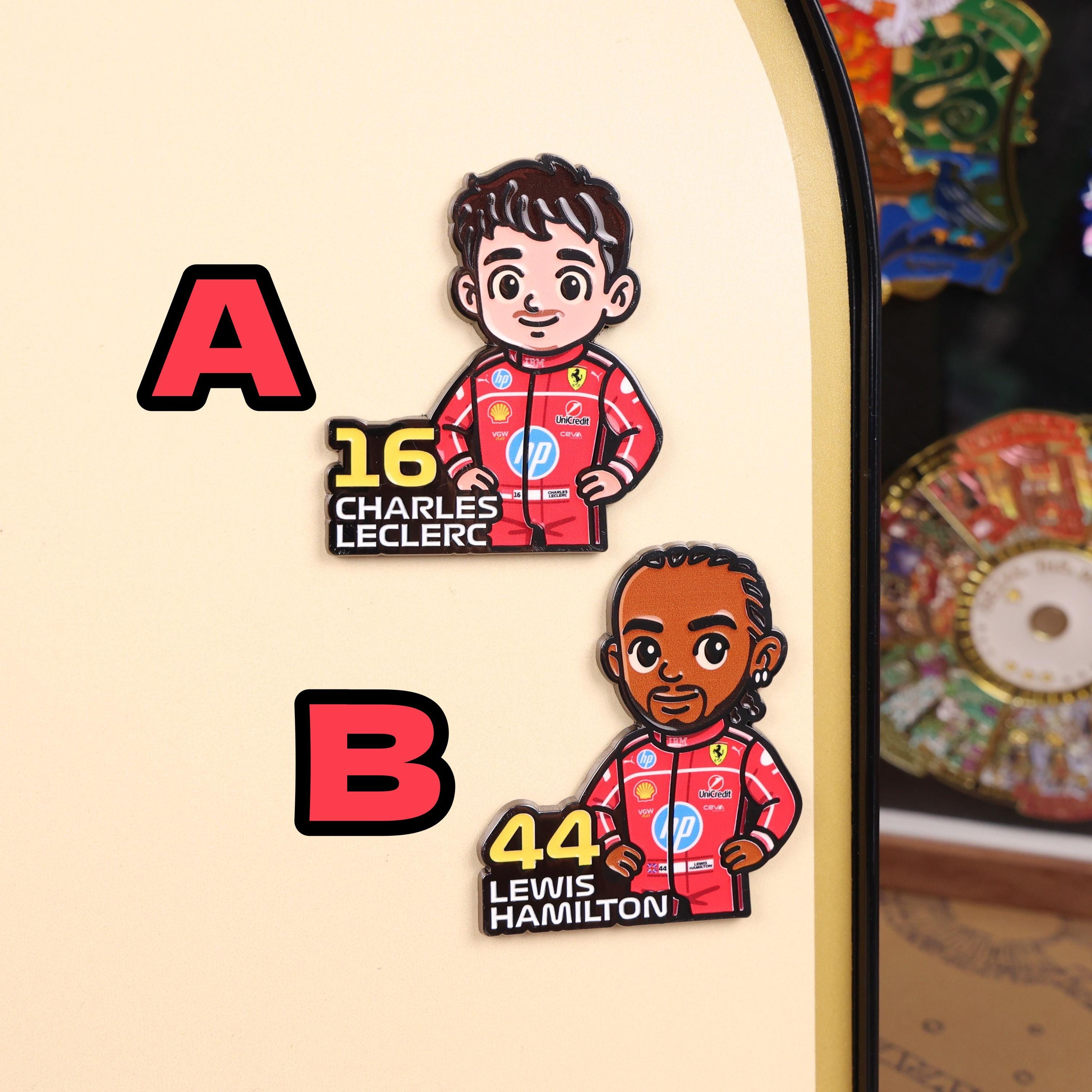 F1 Ferrari Driver Fridge Magnet Fanart Sticker Set Charles Leclerc ...