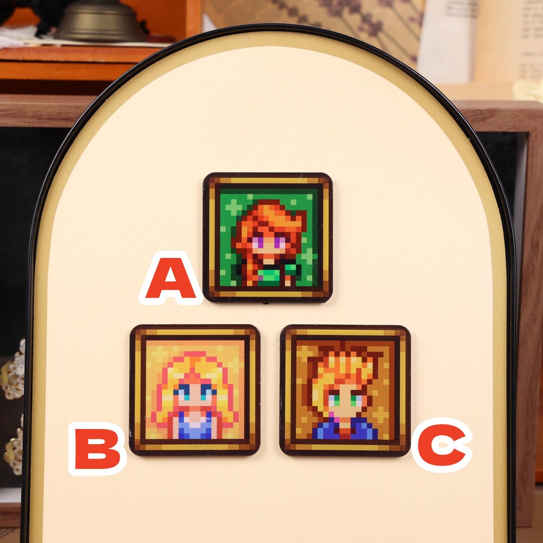 Stardew Valley Fridge Magnets Pixel Portrait Magnets Leah Haley Sam ...