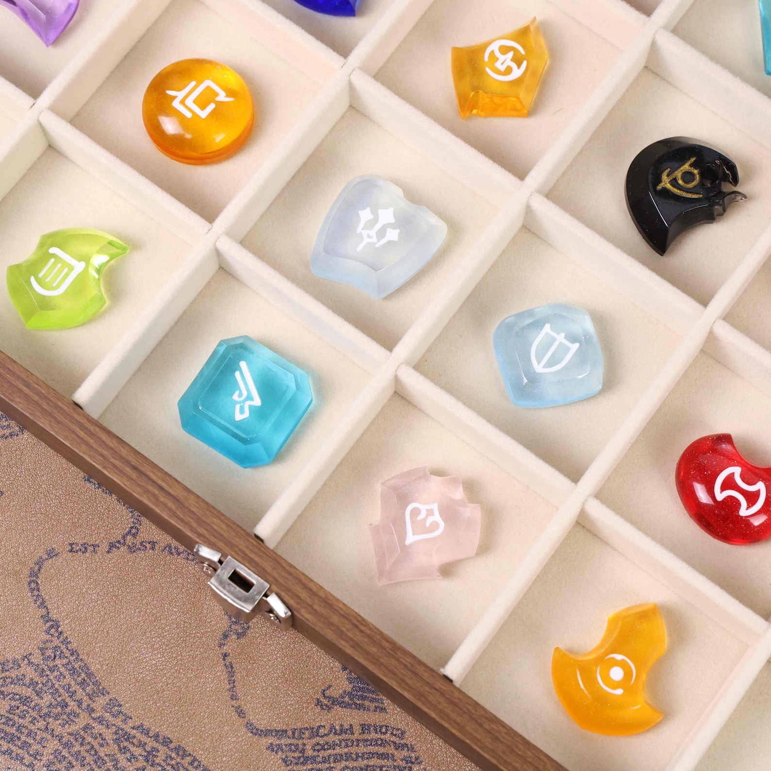 FF14 Fantasy Job Crystal Set With Wooden Gift Box Handcrafted Resin ...
