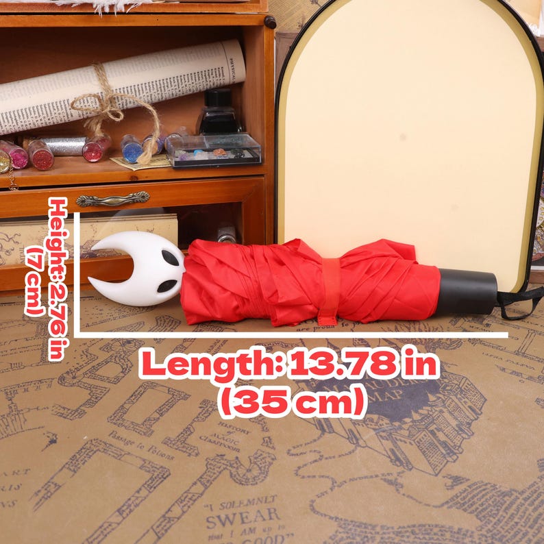 Hornet Cosplay Red Umbrella With 3D Printed Topper Handmade Parasol for ...