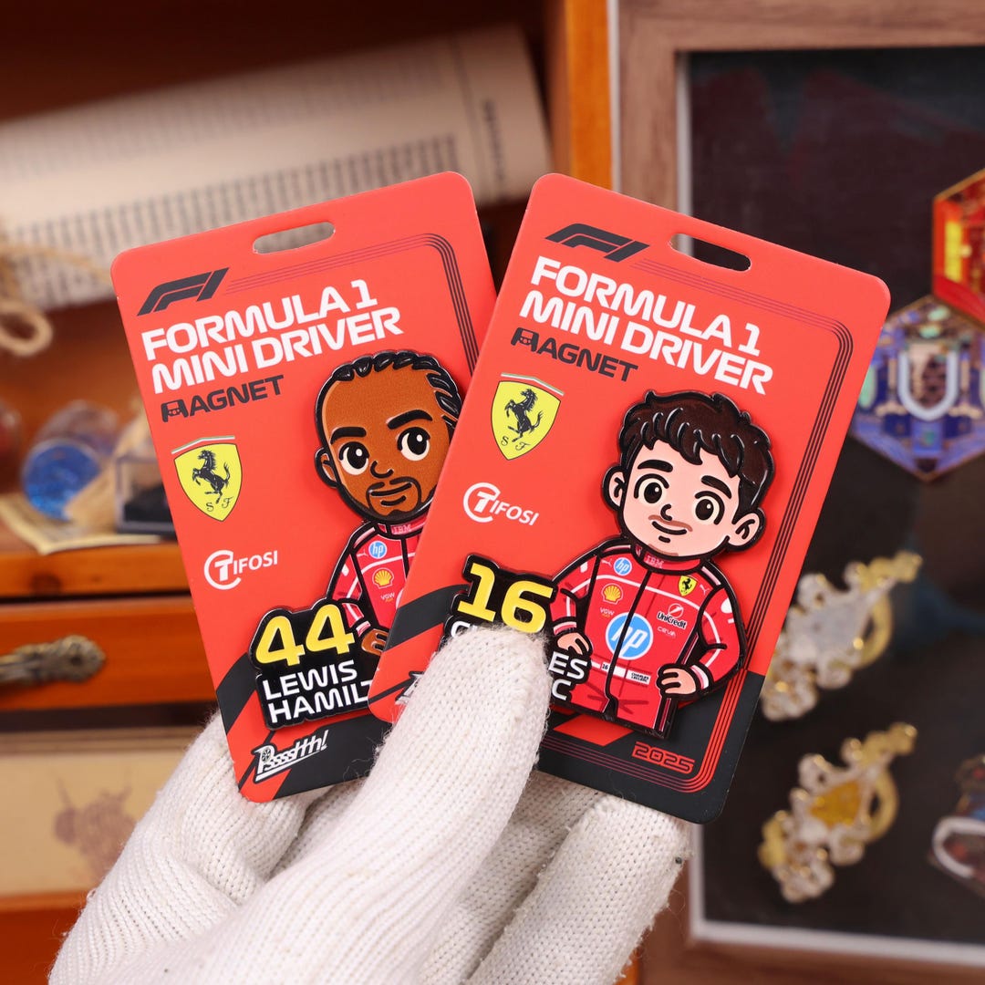 F1 Ferrari Driver Fridge Magnet Fanart Sticker Set Charles Leclerc ...
